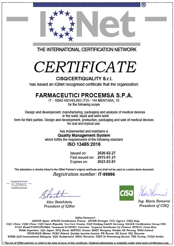 Certification & Environmental policy - Procemsa