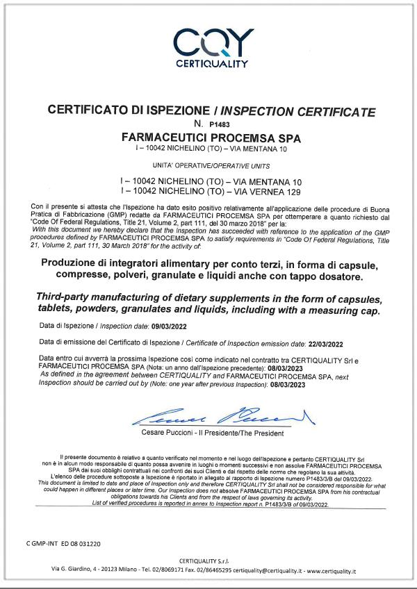 Certification & Environmental policy - Procemsa